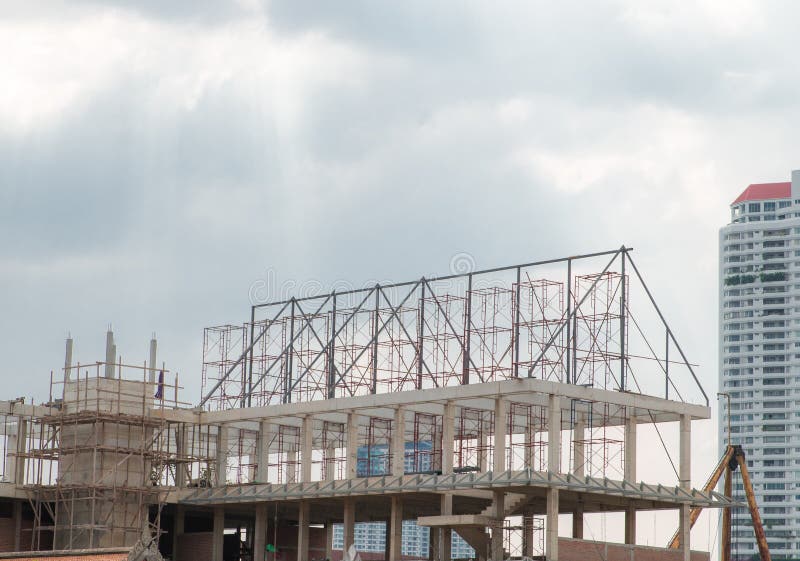 Rooftop Structure Under Construction. Stock Photo - Image of metal ...