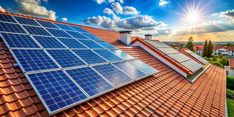 Rooftop Sunlight Collector Modules Absorbing Energy from the Sun ...