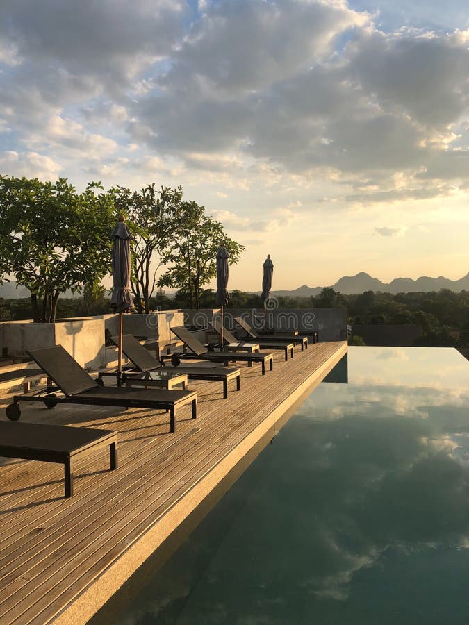 The Rooftop Swimming Pool of the Accommodation Stock Photo - Image of ...