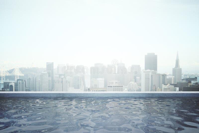 Rooftop swimming pool stock illustration. Illustration of frontview ...