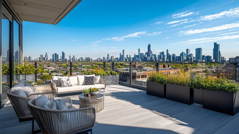 A Rooftop Terrace in a Premium Residential Complex with Stunning Views ...