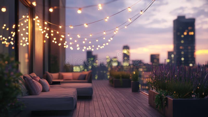 A Rooftop Terrace with a Stylish Setup for a Rooftop Party or Event ...
