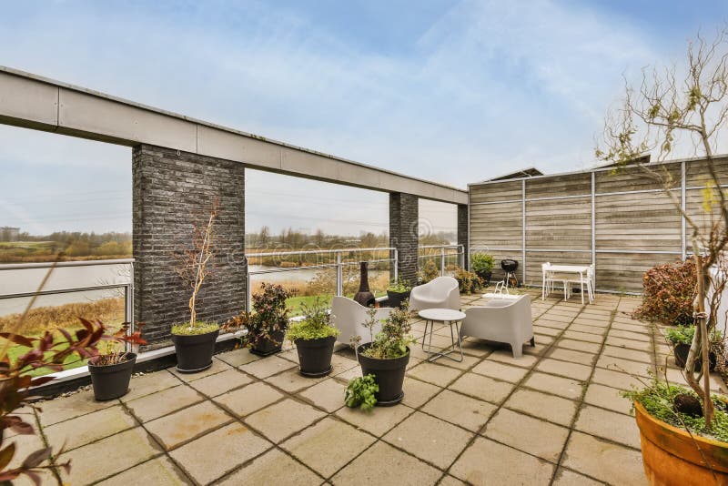 Rooftop terrace view stock image. Image of exterior - 241750899