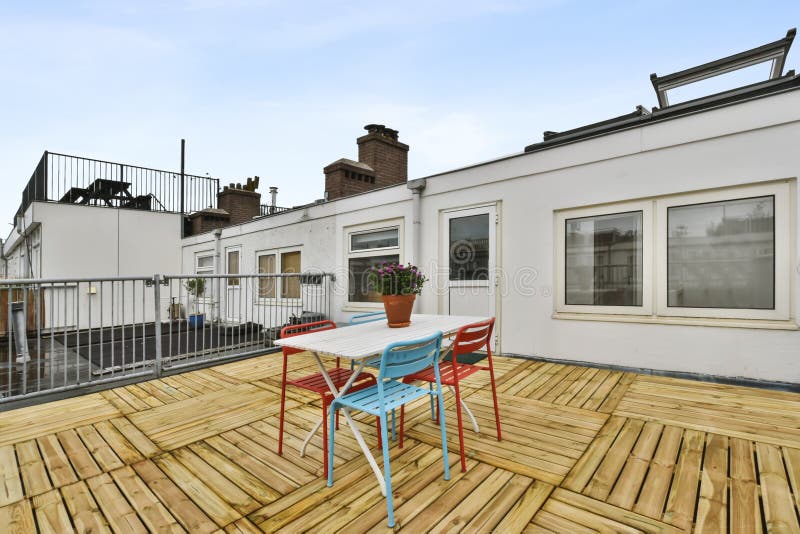 Rooftop terrace view stock photo. Image of modern, beautiful - 241808042