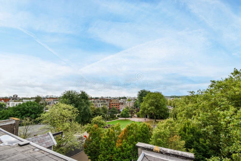 Rooftop terrace view stock image. Image of veranda, design - 242972663