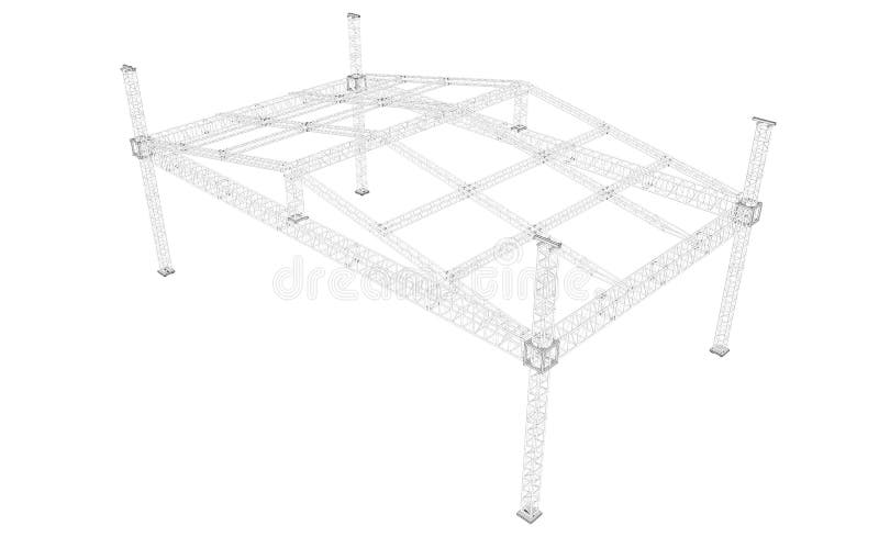 Rooftop using Truss system stock illustration. Illustration of concert ...