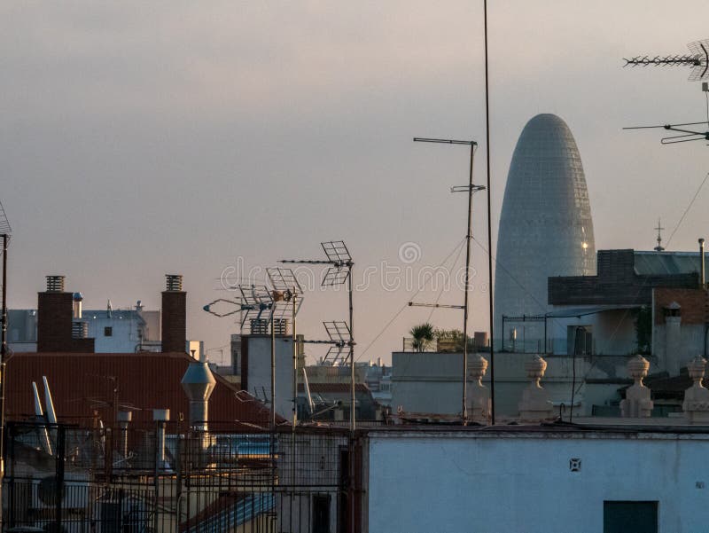 Rooftop View in Barcelona City Stock Photo - Image of panoramic, city ...