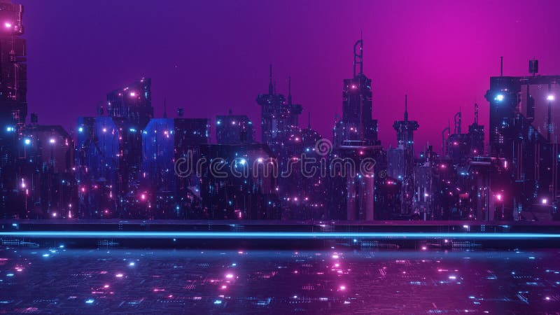 Rooftop View Dystopian Concept Background 3d Render Stock Illustration ...