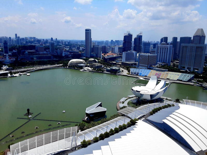 Rooftop View of Marina Bay Skyline Editorial Photography - Image of ...