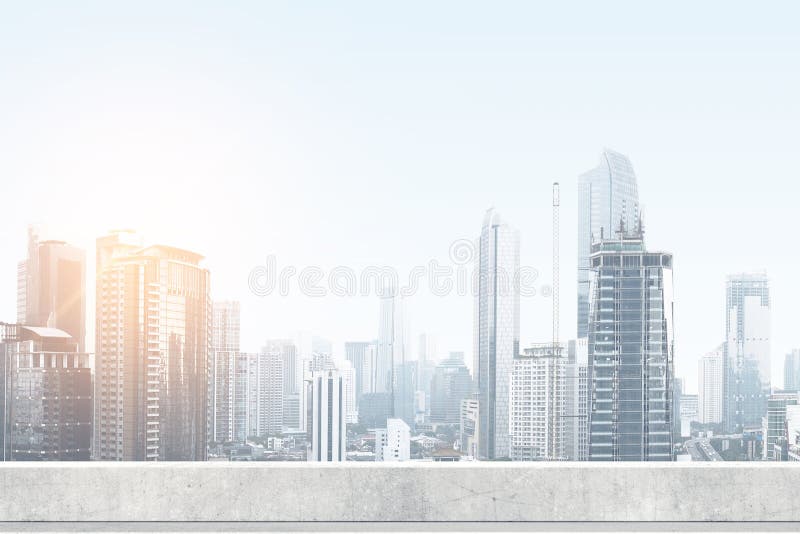 Rooftop View with Modern Cityscapes Stock Photo - Image of urban ...