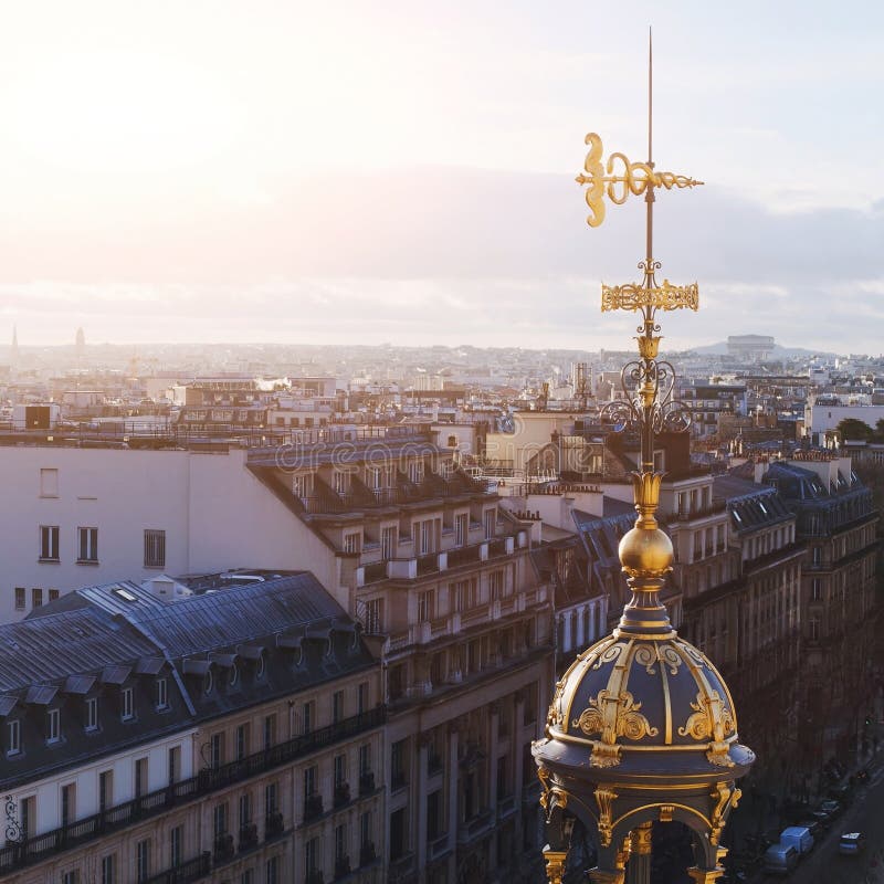 Rooftop view of Paris stock image. Image of roofs, spring - 62014231