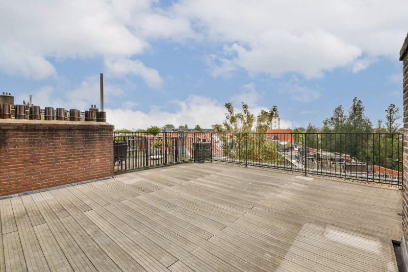 Rooftop View with Urban Landscape Stock Photo - Image of clouds ...