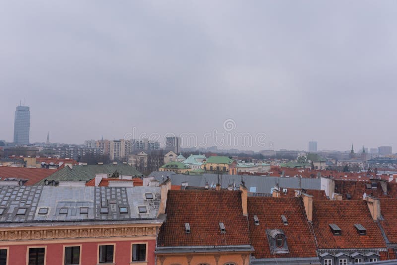 Rooftop View of Warsaw`s Old Town Stock Photo - Image of historic, city ...