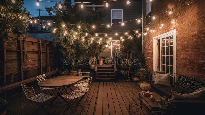 Rooftop Warm White String Lights, Celebration and Inviting Ambiance ...