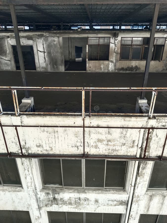 Rooftop of White Abandon Building Stock Photo - Image of destruction ...