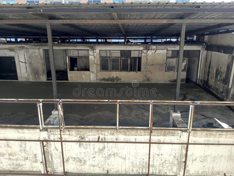 Rooftop of White Abandon Building Stock Photo - Image of vehicle, white ...