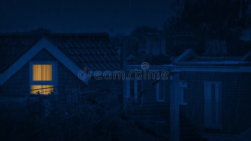 Light on and Off in House on Rainy Night Stock Footage - Video of ...