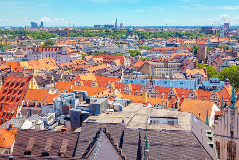 Rooftops of central Munich stock image. Image of central - 189194635