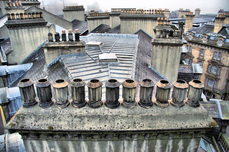 Rooftops and Chimney Pots of Newcastle Stock Image - Image of ...
