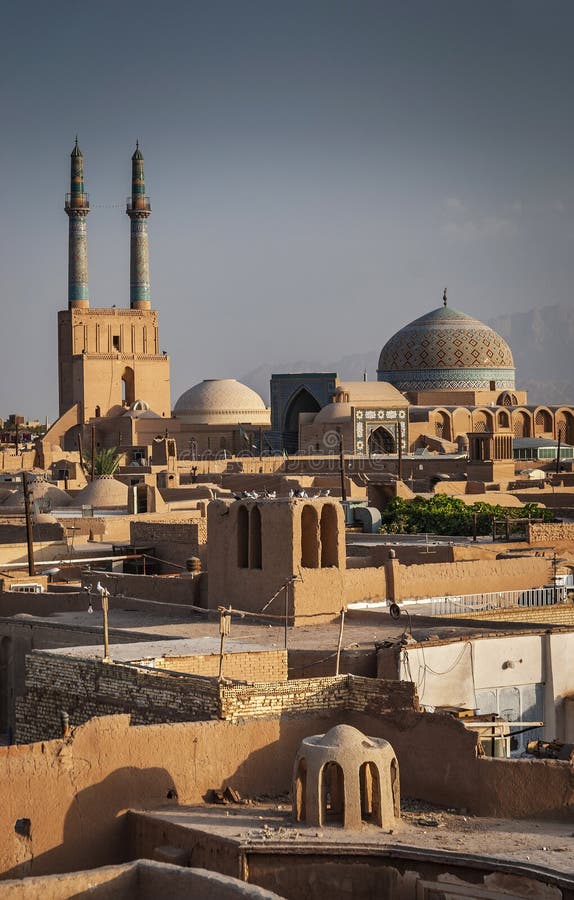 Rootops and Landscape View of Yazd City Old Town Iran Stock Image ...
