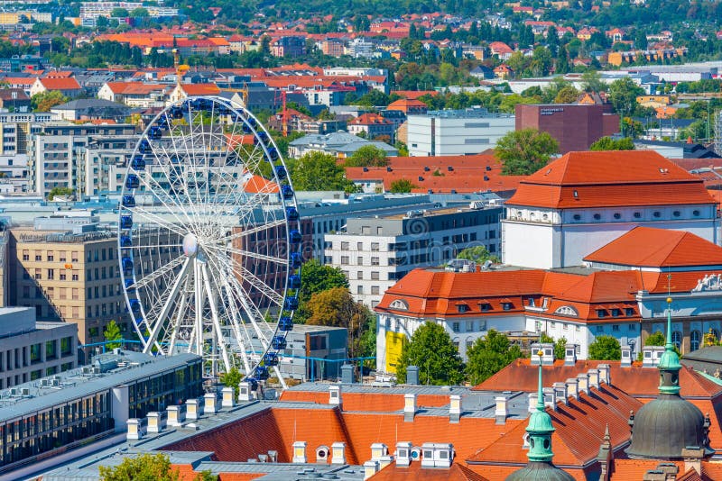 Rooftops of German Town Dresden Stock Image - Image of river, house ...