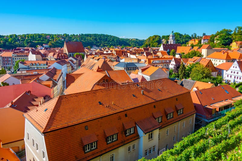 Rooftops of German Town Meissen Stock Image - Image of waterfront ...