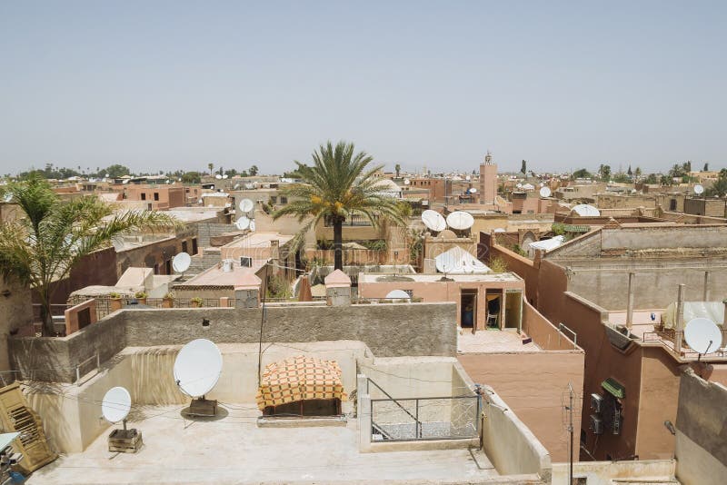 Rooftops in Marrakech stock photo. Image of arabic, heat - 75547832