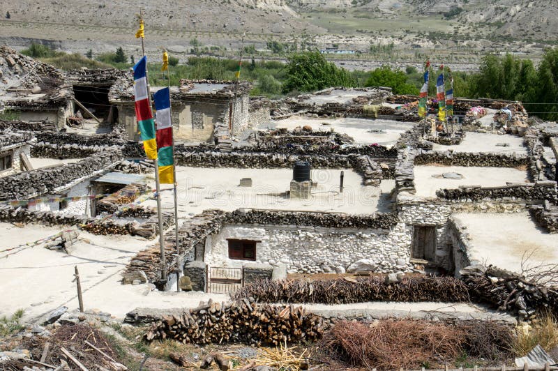 Rooftops with Mountains in the Distant Stock Photo - Image of rocks ...