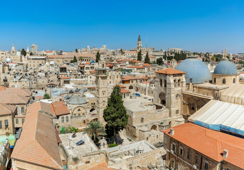 Rooftops of the Old City of Jerusalem, Israel Stock Photo - Image of high, city: 382156972