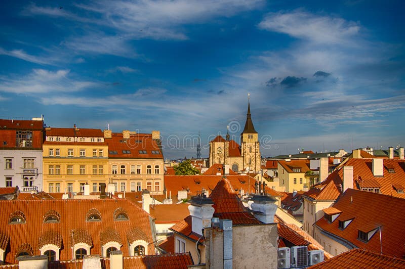 Rooftops of Old Prague from High View Point. Stock Photo - Image of ...