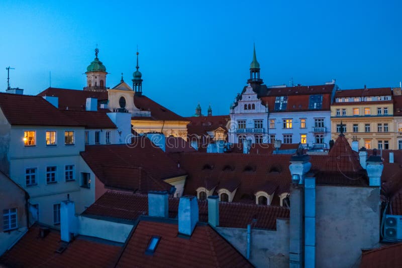 Rooftops of Old Prague from High View Point, Stock Photo - Image of ...