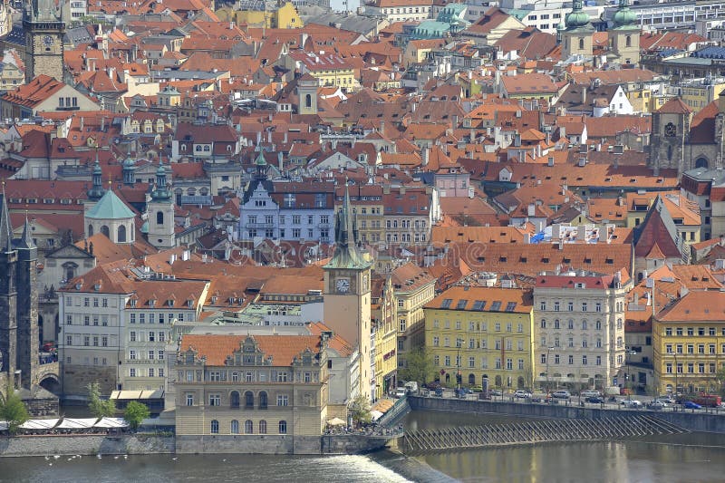 Rooftops Old Town Prague editorial photography. Image of building ...
