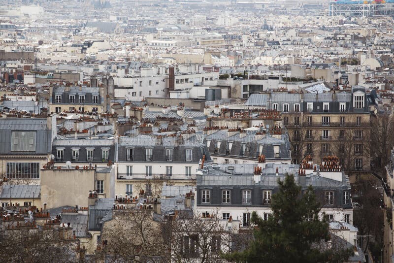 Rooftops of paris stock photo. Image of material, monument - 268272844