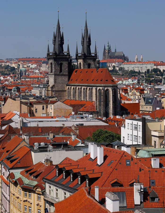 Rooftops in Prague. stock image. Image of houses, capitol - 62003853