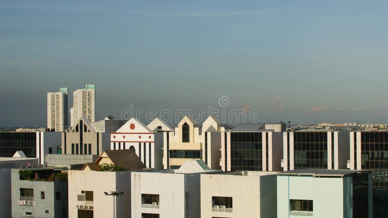 Rooftops in a small town stock footage. Video of town - 265329166