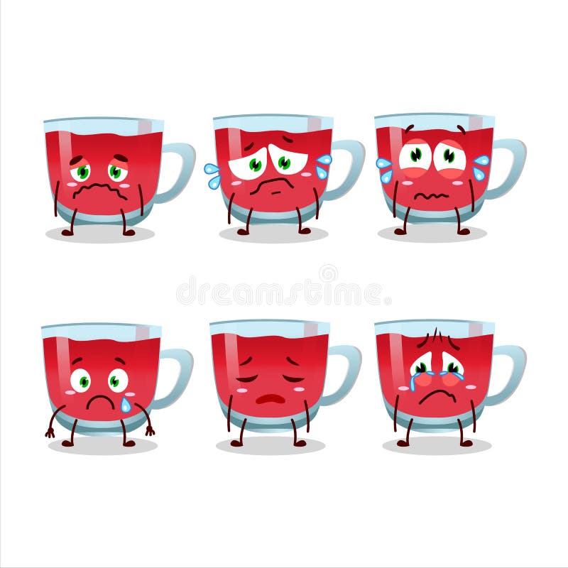 Rooibos Tea Cartoon Character with Sad Expression Stock Vector ...