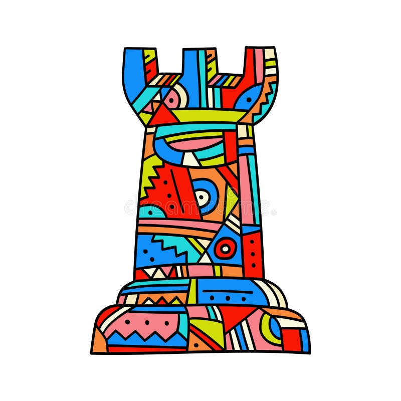 Rook Chess Piece Abstract Design. Chess Rook Artistic Vector ...