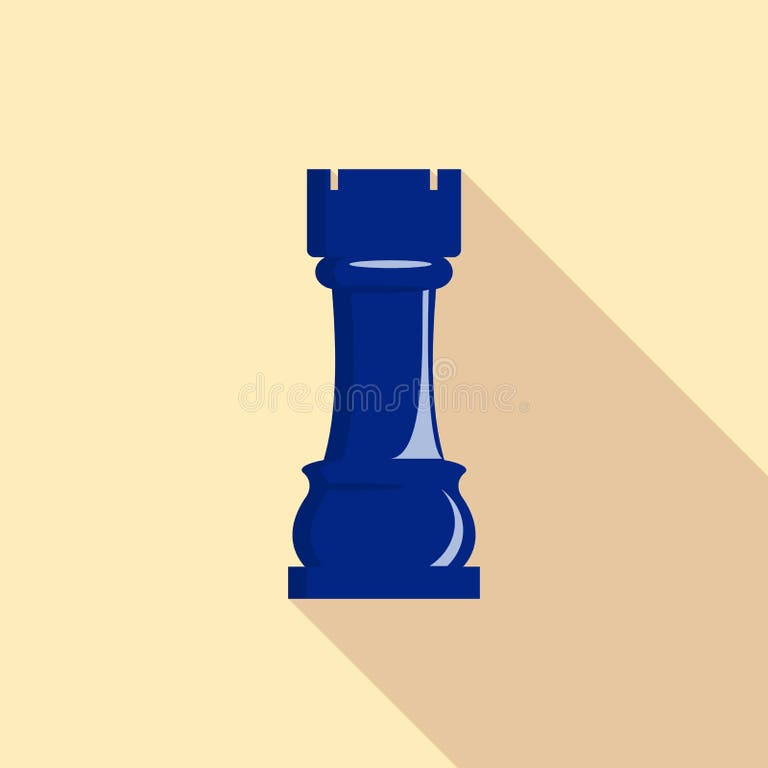 Rook Piece Icon, Flat Style Stock Vector - Illustration of bishop, army ...