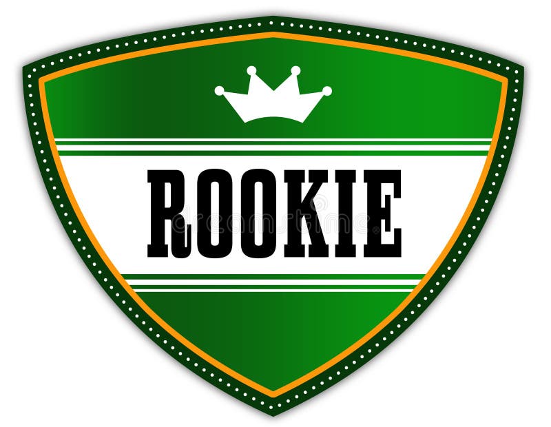 ROOKIE Written on Green Shield with Crown. Stock Illustration ...