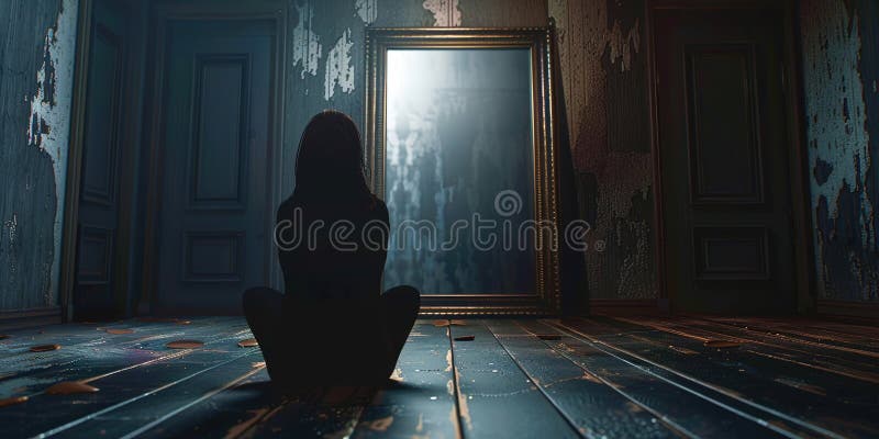 In a Room Alone with a Mirror Stock Photo - Image of mirror, beautiful ...