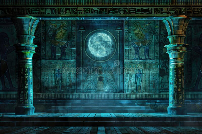 A Room with Architectural Columns and a Painting on the Wall Stock ...