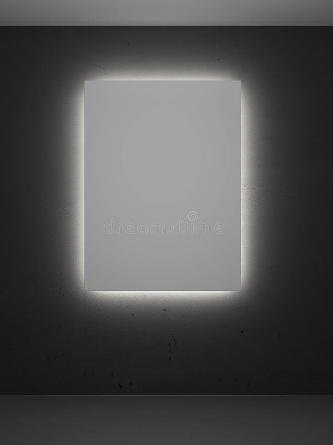 Room with Backlight and Frames Stock Illustration - Illustration of ...