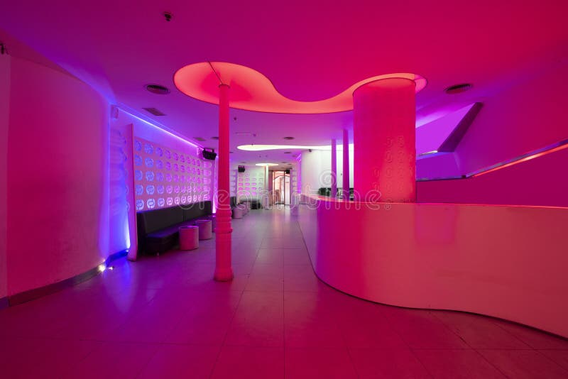 Room with a Bar for Disco Drinks with RGB Lights Stock Image - Image of ...