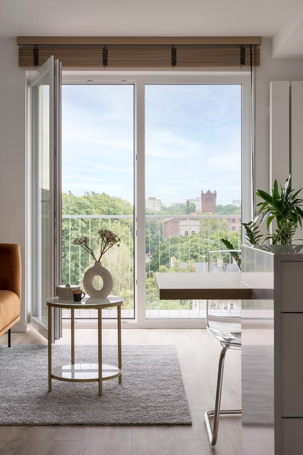 Open balcony door stock image. Image of apartment, panorama - 73992071