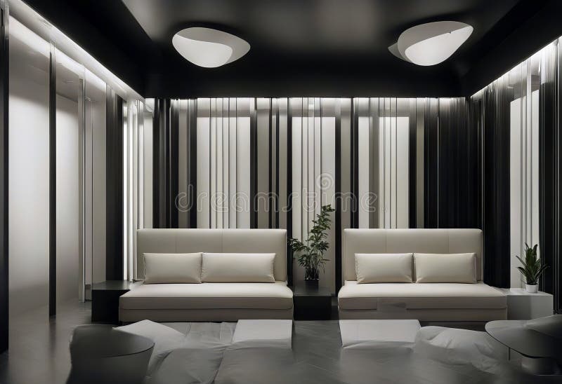 Room Black Box Modern Empty Interior Space Inside Background Blank ...