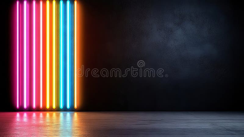 Room Black Wall Row Neon Lights Stock Photos - Free & Royalty-Free ...