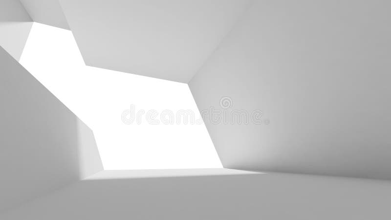 Room with Blank Window, 3d Render Stock Illustration - Illustration of ...