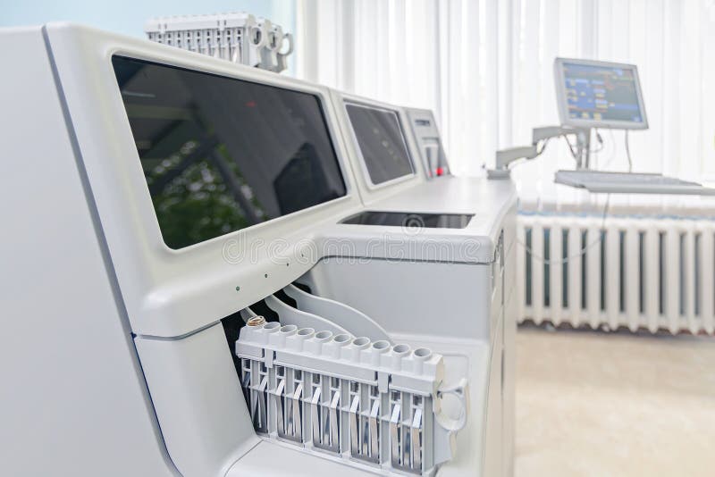 Room with Blood Testing Equipment Stock Photo - Image of experiment ...