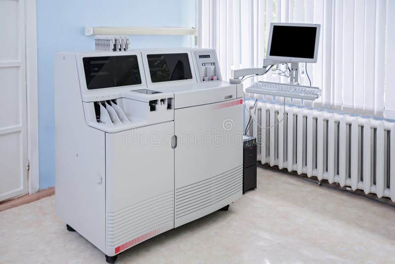 Room with Blood Testing Equipment Stock Photo - Image of coat, modern ...