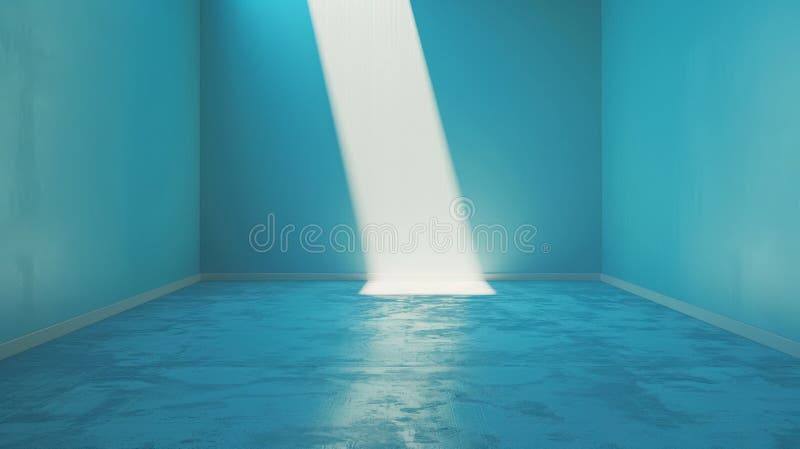 A Room with a Blue Wall and Light Coming from the Window, AI Stock ...